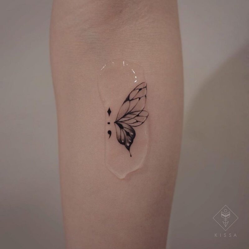 Semicolon butterfly tattoo - Meaning behind this tattoo combo - The ...