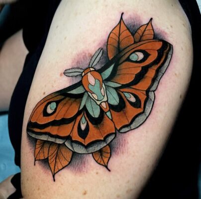 Neo Traditional Moth Tattoo: A blend of traditional and modern art