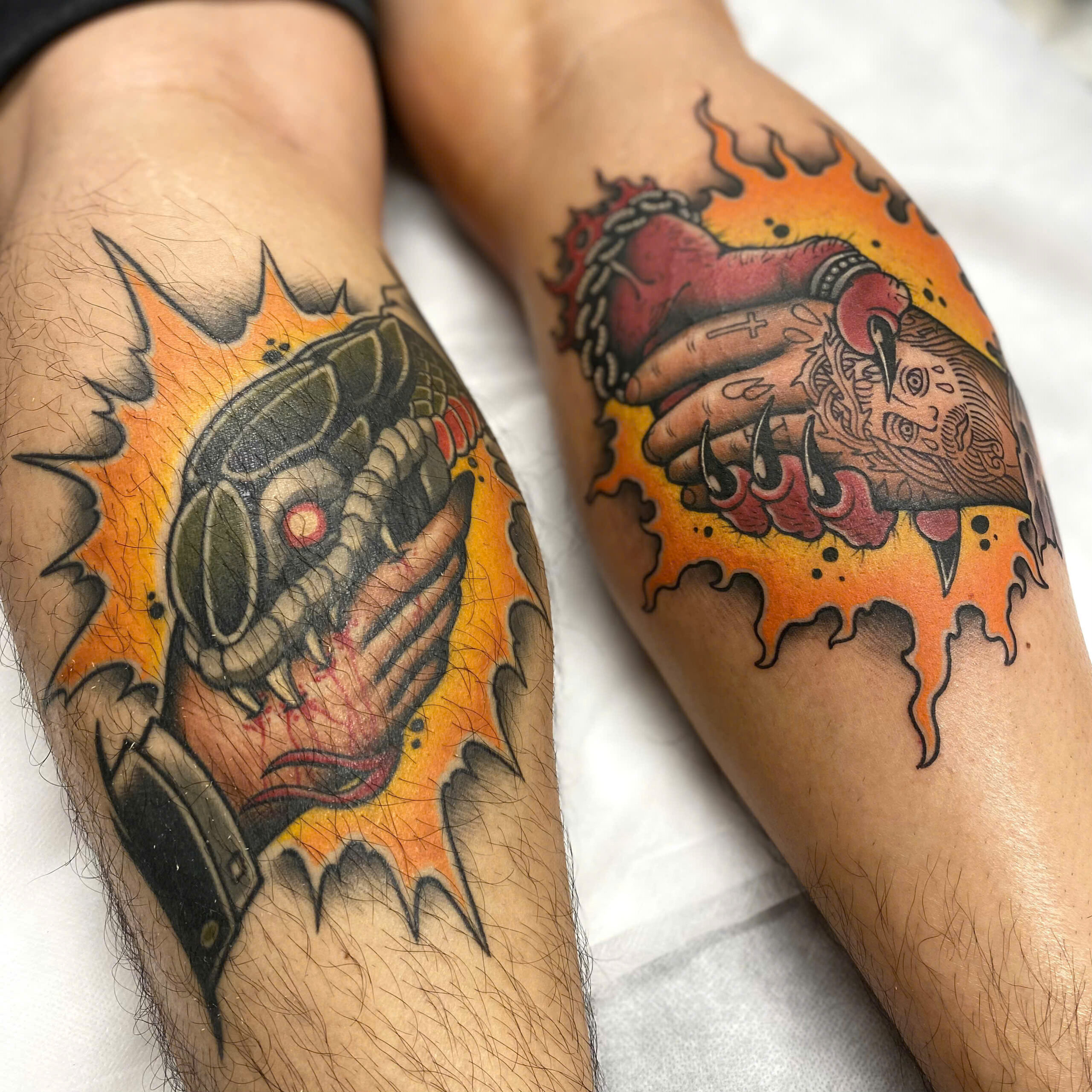 Neo Traditional Snake Head Tattoo